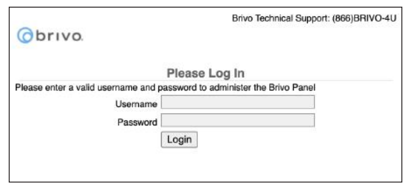 Brivo Control Panels Admin Network Interface access – RED1